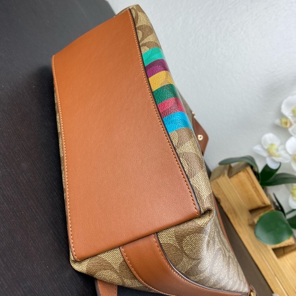 Coach | Bags | Coach Val Duffle In Signature Canvas With Stripe | Poshmark